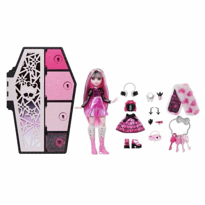 Monster High Doll, Clawdeen Wolf, Skulltimate Secrets: Fearidescent Series - Кукла Монстер Хай Дракулаура Череп Последние секреты HNF73