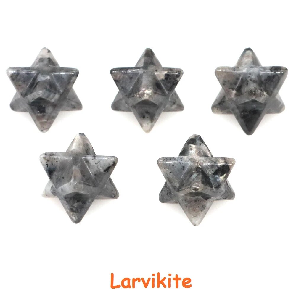 Кристаллы Меркаба Звезды Рейки, набор из 1 штуки 5 PCS, Larvikite