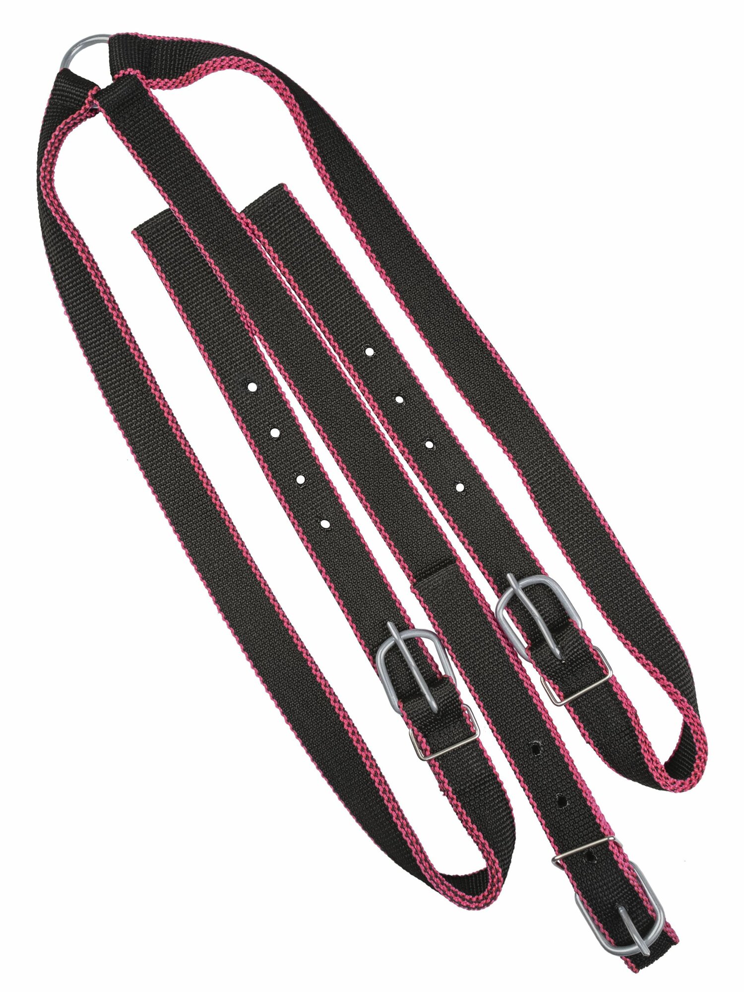 Нагрудник для лошади двойной капрон 30 мм, подперсье черно-красное REITER