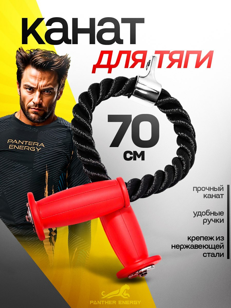 "Гибкая тяга" для трицепсов и пресса с двойным хватом от Panther Energy