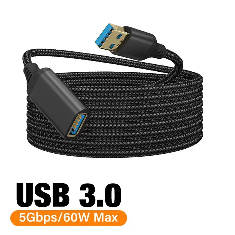USB 3.0 удлинитель кабель 1м/2м/3м/5м 5m, черный