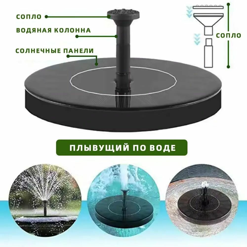 Солнечный садовый фонтан для украшения дачи и участка с компактными размерами 16 см