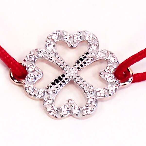 Браслет, красное золото, 585 проба, фианит