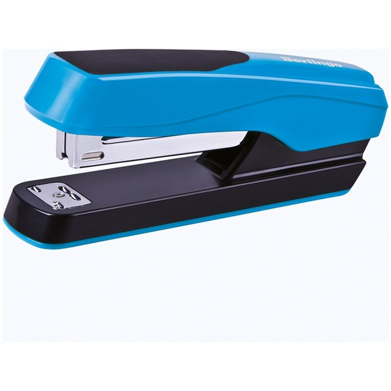 Степлер Berlingo №24/6, 26/6, "Fluent", до 25 листов, пластиковый корпус, голубой (H3107_b)