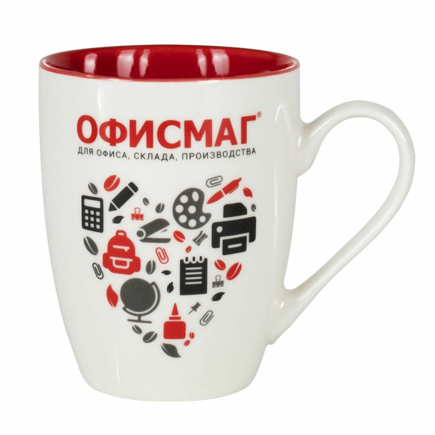 Кружка Офисмаг 340 мл, керамика, белая