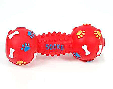 Игрушка-пищалка для собак "Гантелька - кость" резиновая, 12-19 см