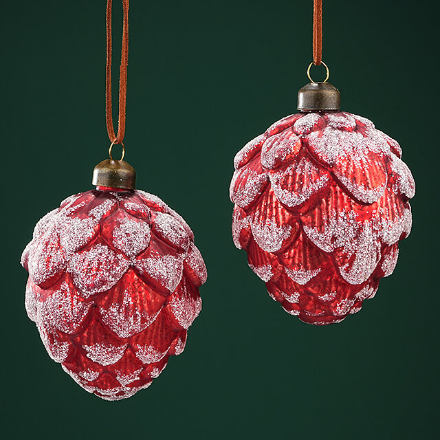 Елочные игрушки Шишки Guerino 11 см, 2 шт, стекло, Winter Deco, 4060242