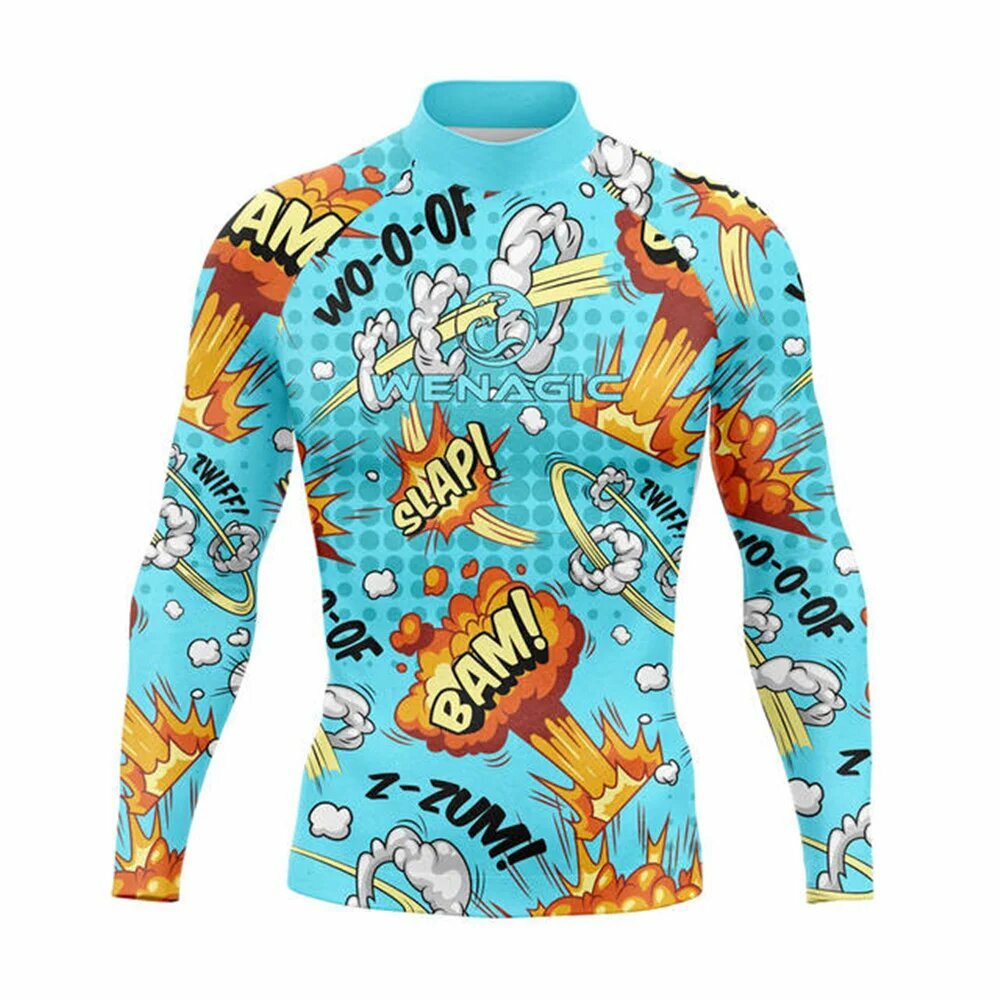 Wenagic Rashguard мужская футболка из полиэстера для серфинга Бирюзовый, XXXL, 3