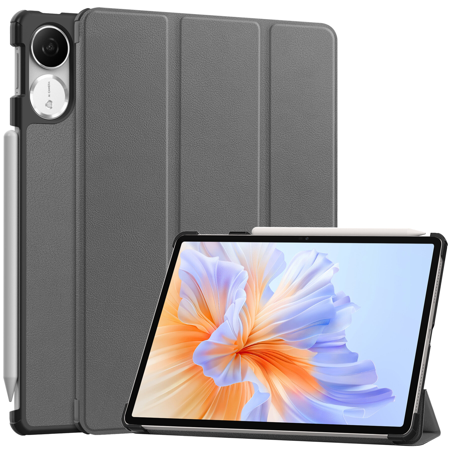 Магнитный чехол-обложка MyPads «Magnetico Sottile» для Honor Pad V9 ультратонкий с автоблокировкой экрана, серый