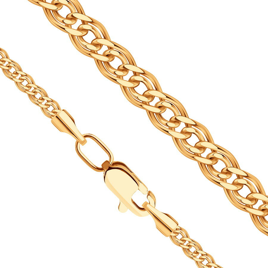 Браслет-цепочка, красное золото, 585 проба