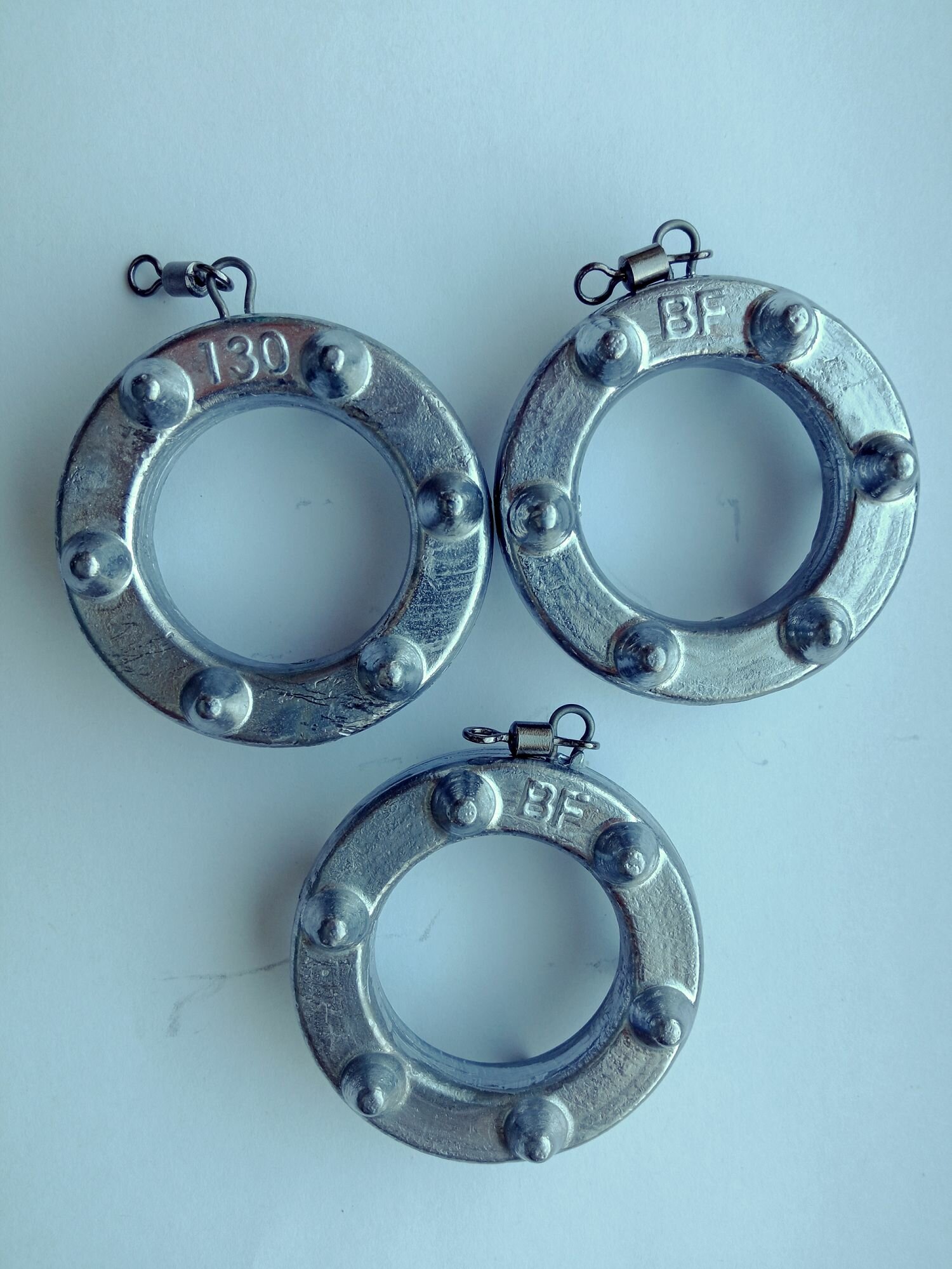 Рыболовное грузило Кольцо-рамка с шипами ухо+вертлюг (130 г) 3 шт