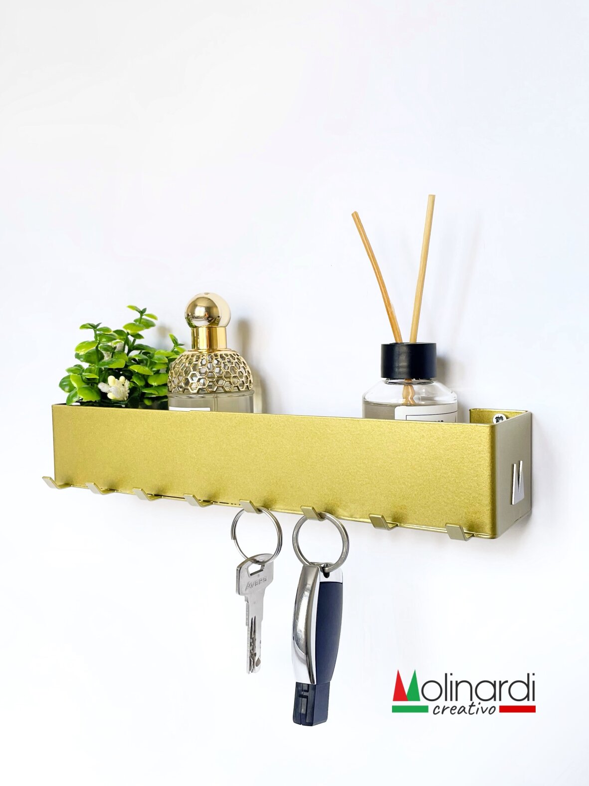 Ключница настенная для прихожей с полкой КЛЮЧ2-З