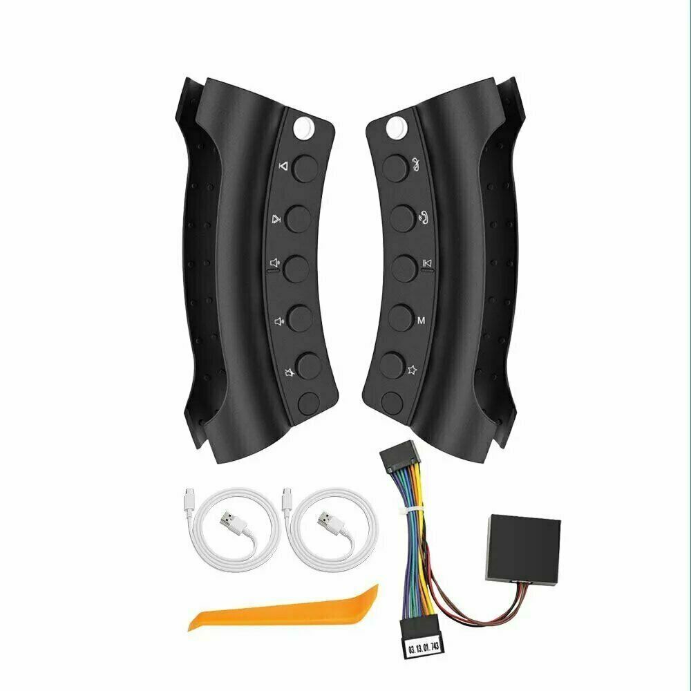 Кнопки на руль для магнитолы андроид, Pin-to-Pin, в форме полумесяца, 10 пуговиц, черный