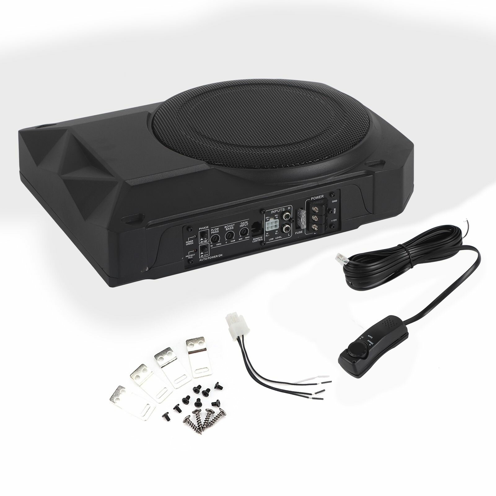 Активный сабвуфер 600Вт под сиденье, низкие частоты