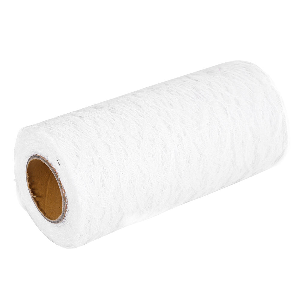 10-ярдовая белая свадебная дорожка для стола, цветочное кружево, тюль, рулон, украшение для стульев, элегантный декор для мероприятия