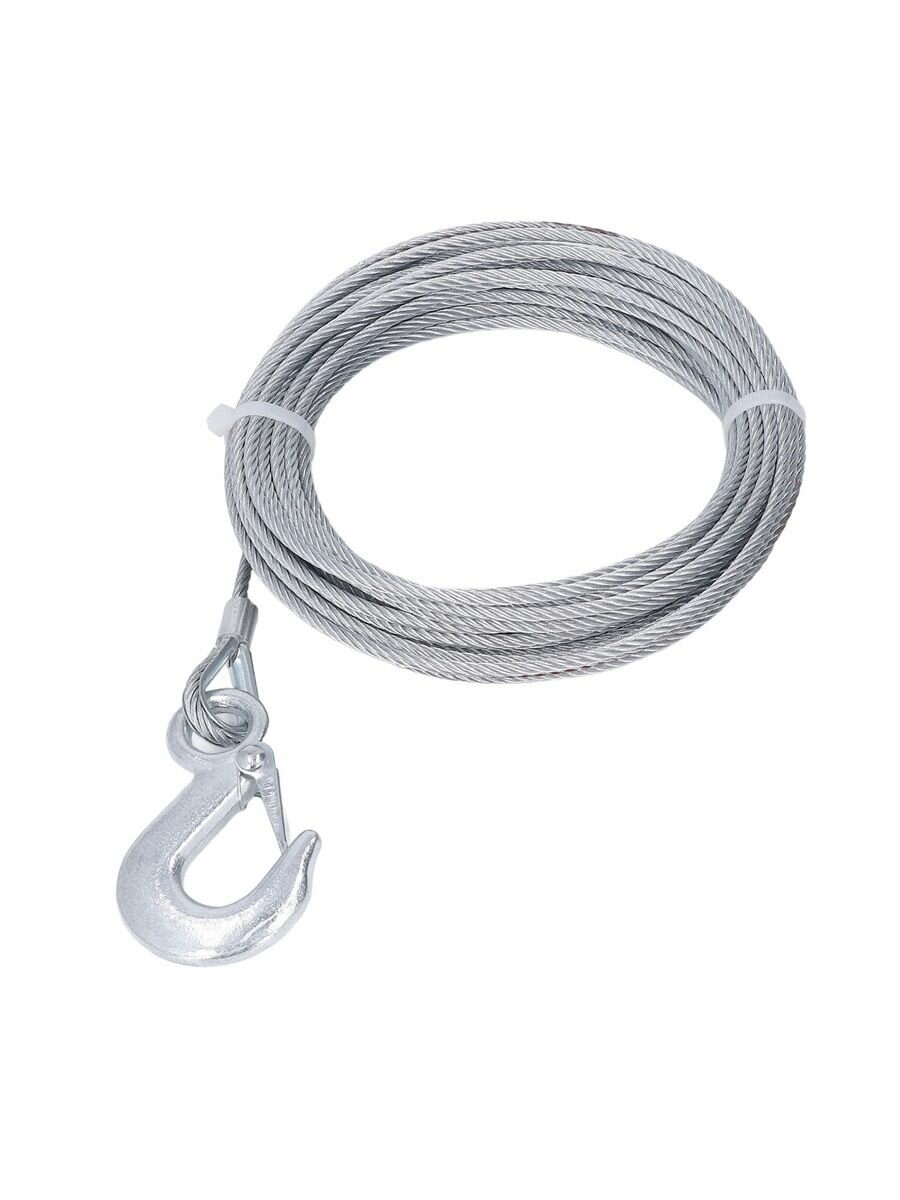 Трос лебедки 4 мм x 12 м, оцинкованный трос из нержавеющей стали 2000 фунтов, сверхмощный, 4 x 12 м, сменный, прочный и устойчивый к коррозии