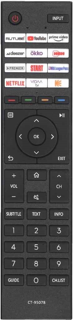 Toshiba CT-95078 Smart TV, Пульт ДУ