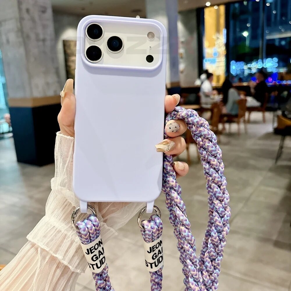 Чехол для iPhone 16 Pro Max Purple с ремешком