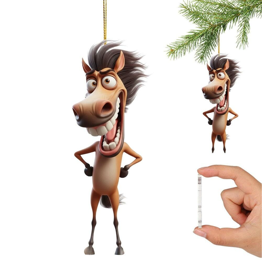 Лошадь с большим ртом Акриловый кулон, Подходит для сумок, чехлов, брелоков и т. д