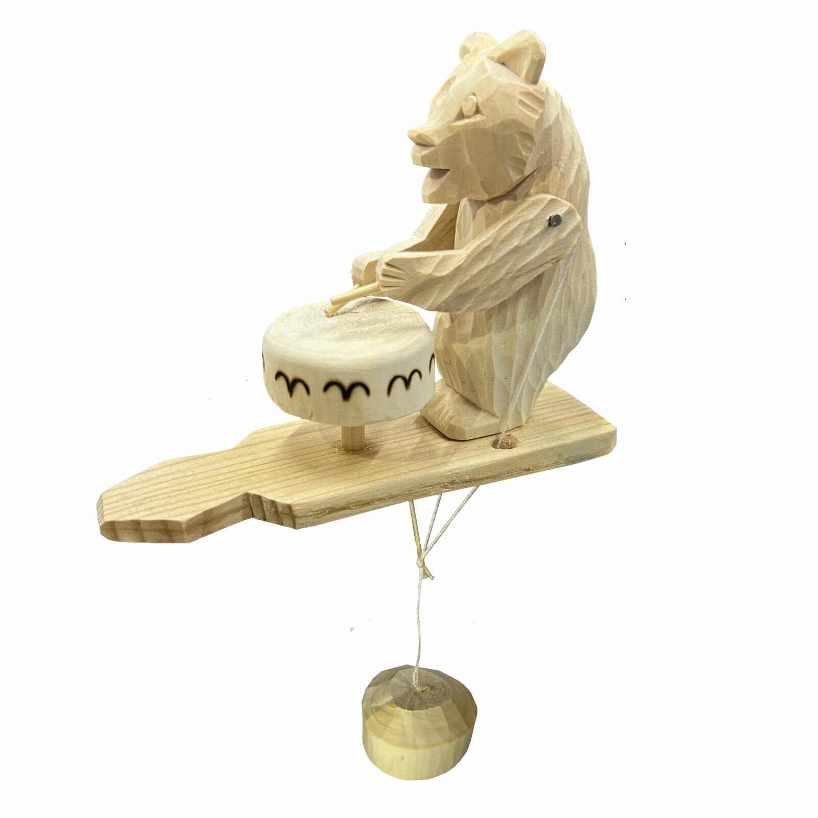 Игрушка-стучалка Нескучные игры Богородская игрушка "Медведь с барабаном" деревянная (УТ0059737)