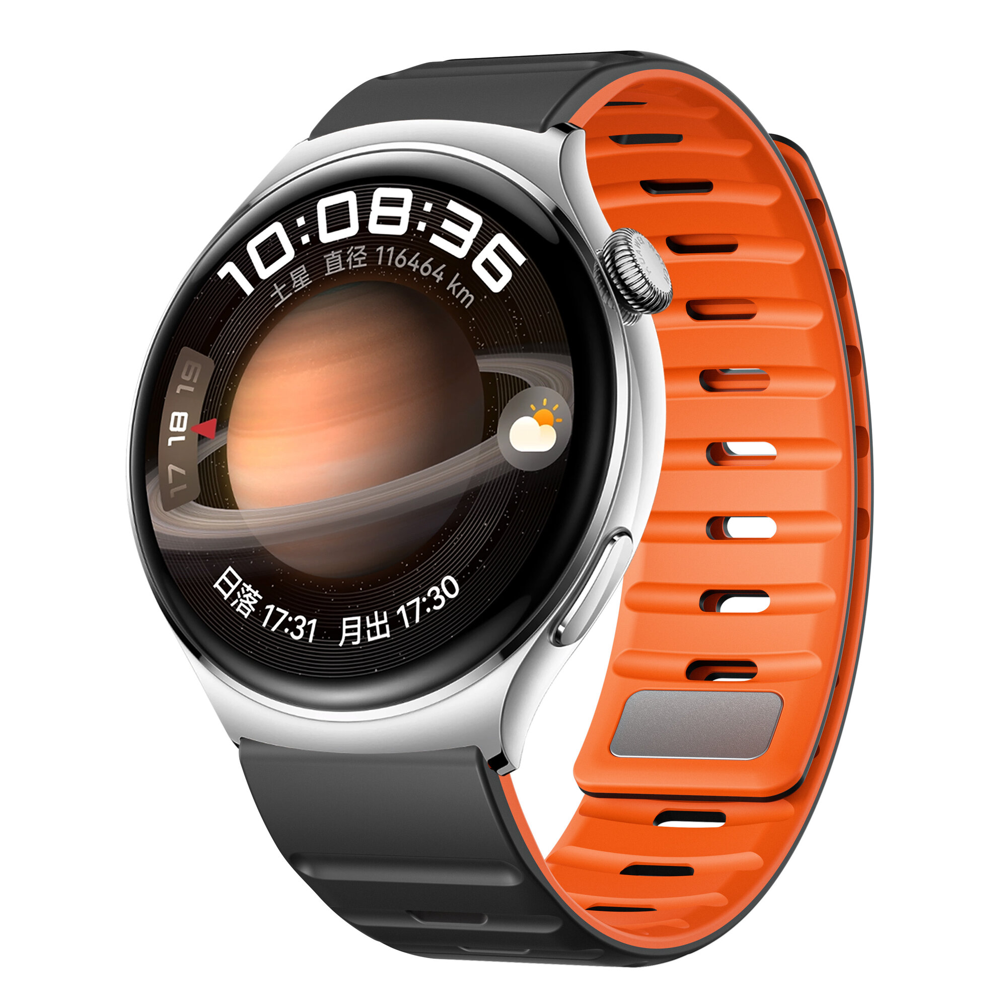 Ремешок для Samsung / Huawei и других с шириной 22mm SiliconeStar Black / Orange