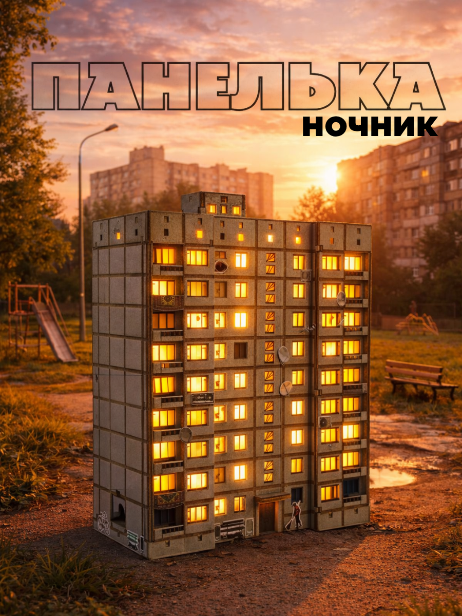 Светильник ночник панелька мини 9 этажка
