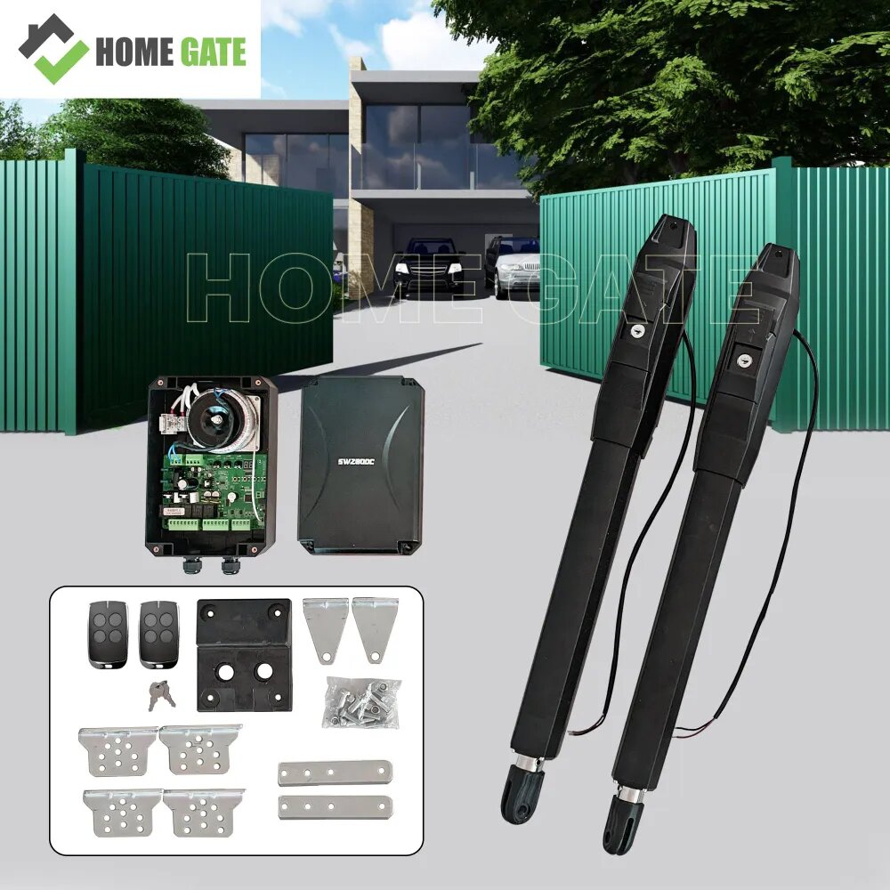 SW230DC Комплект линейных приводов для распашных ворот с блоком управления и 2 пультами. Автоматика для ворот.