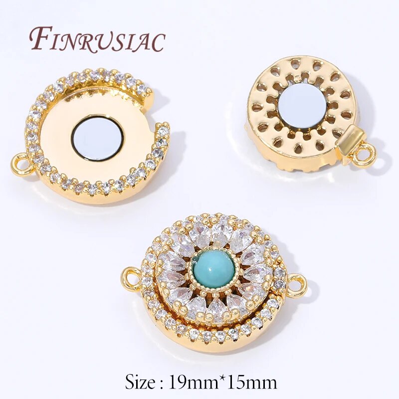 Магнитный замок для браслетов, золотопокрытый, FINRUSIAC