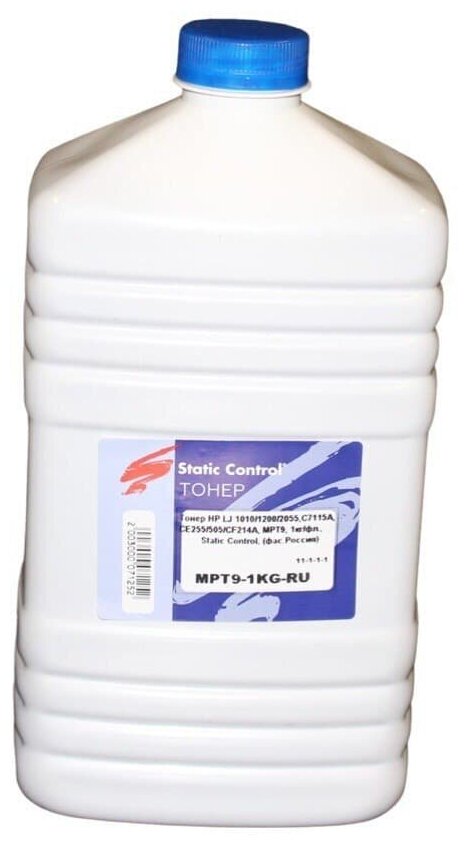 Тонер MPT9 для Canon LBP-2900, MF4018, LBP-1120, MF3228, LBP-810, MF3110, LBP-3000 (Static Control, фас РФ) 1 кг