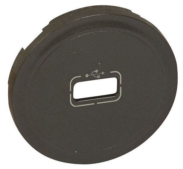 Legrand (Легранд) Лицевая панель - Программа Celiane - розетка USB, Кат. № 0 673 52/72 - графит 067950