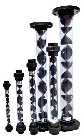 Статический смеситель ПВХ прозрачный DN40 1 1/2" (2,2…10 м3/час)