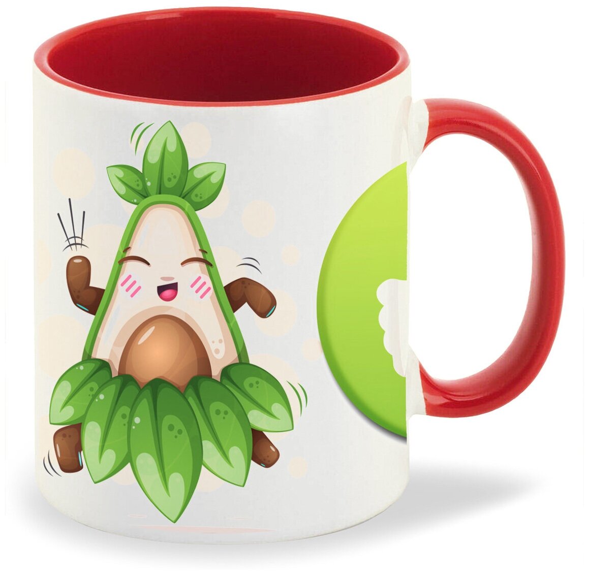 Кружка красный CoolPodarok Два Авокадо (веревочная качель)