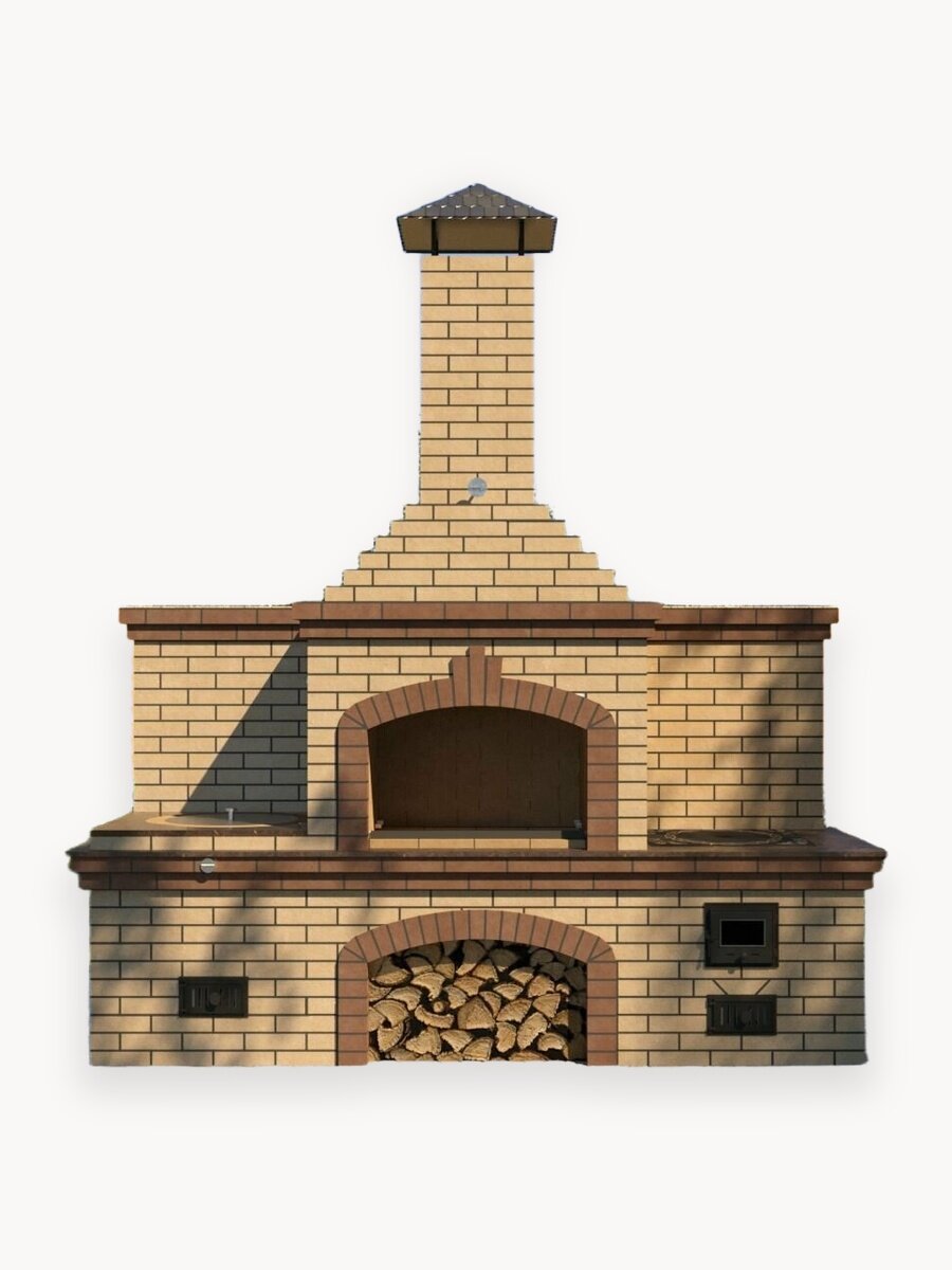 Проект "Азия" барбекю комплекса с печкой под казан и тандыром, для самостоятельной сборки