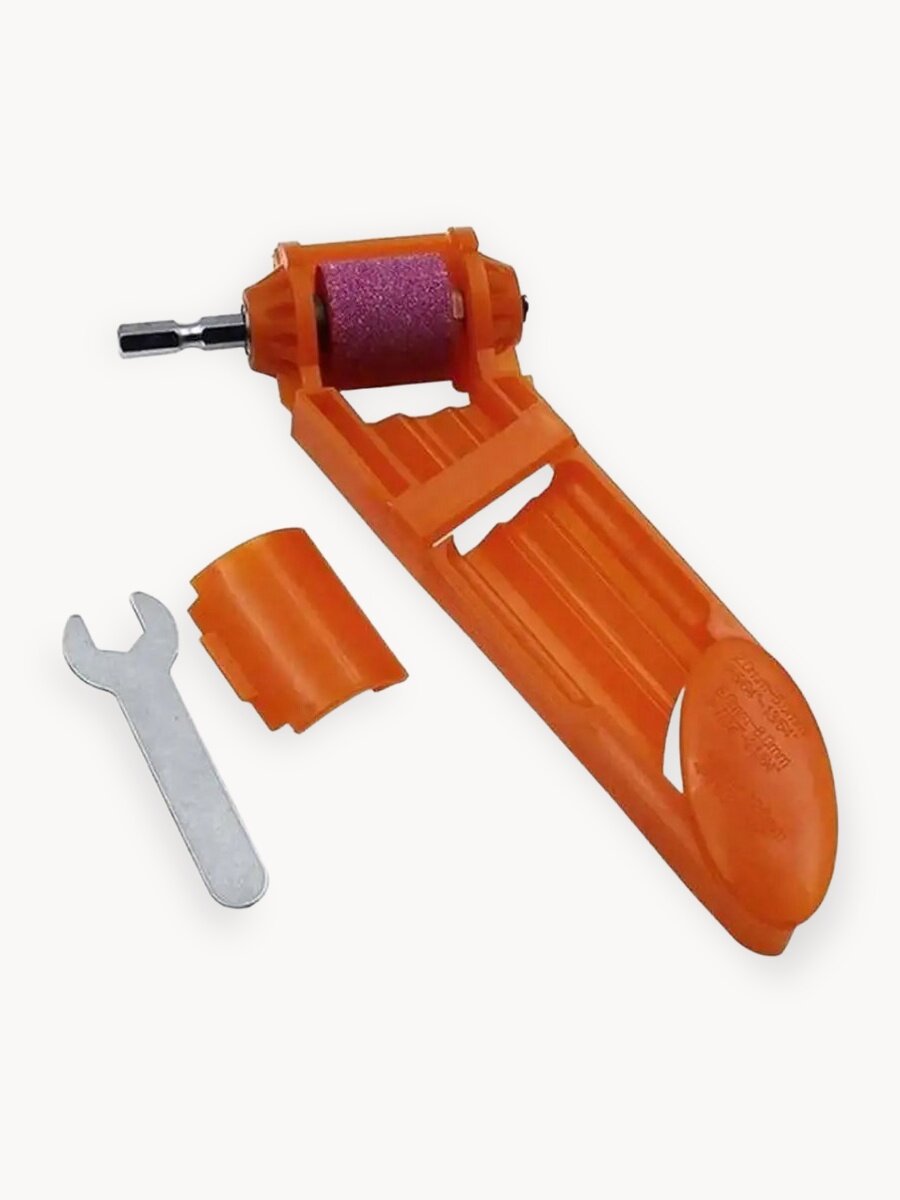 Точилка для сверл, сверел, сверла в шуруповерт, заточной станок для сверл, точило для сверл, насадка, оранжевая