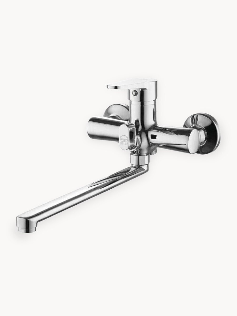 Смеситель для ванны с душем, TRIGOR C6-401, душевой кабины, с длинным изливом, кран в ванную, цвет: хром