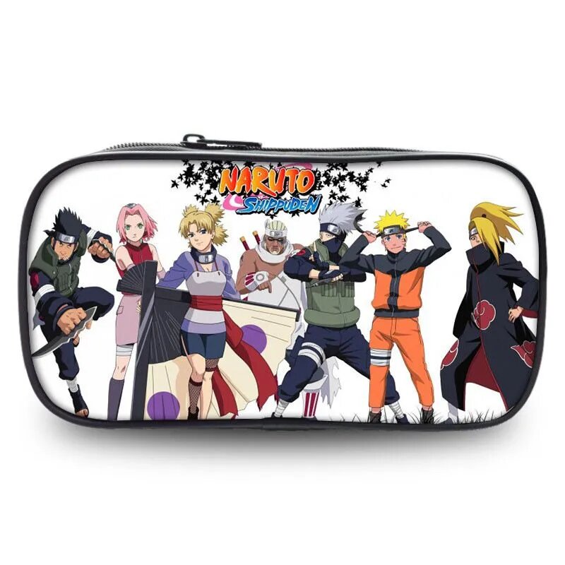 Пенал Naruto (Наруто) большой вместимости, с героями аниме, для школы, органайзер для канцелярии, для детей и подростков