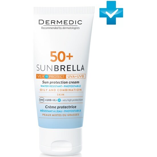 Солнцезащитный крем Dermedic SPF 50+ для жирной кожи и комбинированной кожи, 50 мл