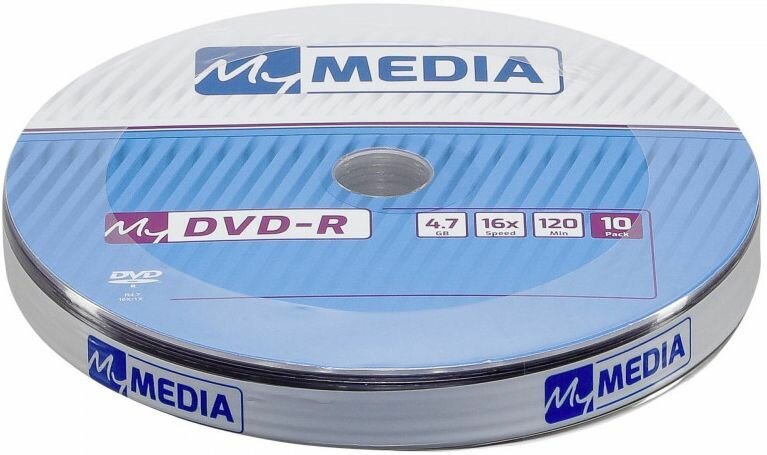 Диск DVD-R MyMedia 4,7 Gb, 16х Pack wrap 10 шт, оптические (69205)