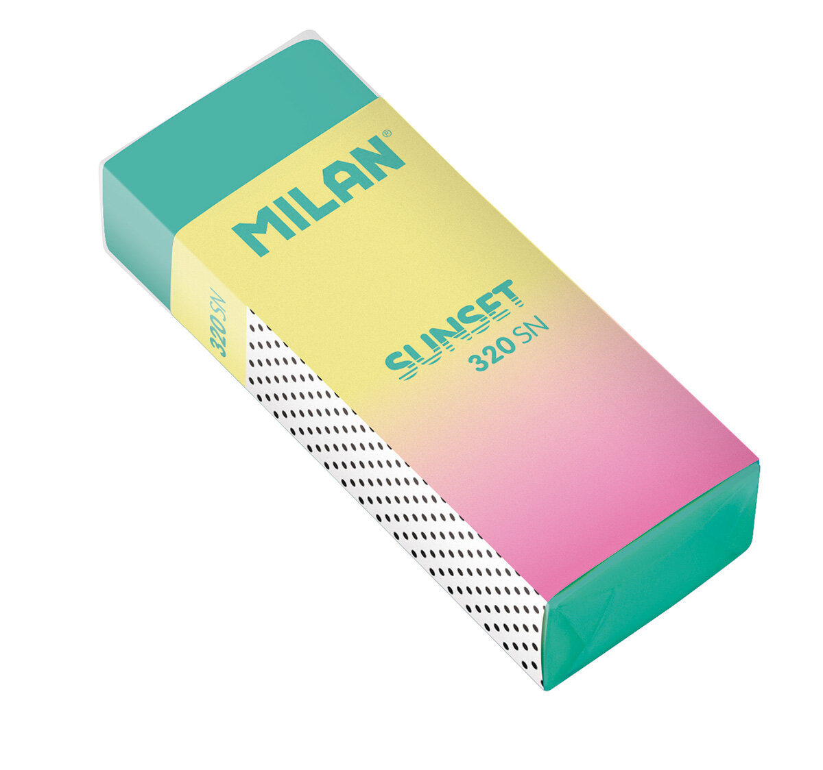Milan Ластик 320 SUNSET прямоугольный CPM320SN-ZT55 61x23x12 мм для стирания графитовых чернил