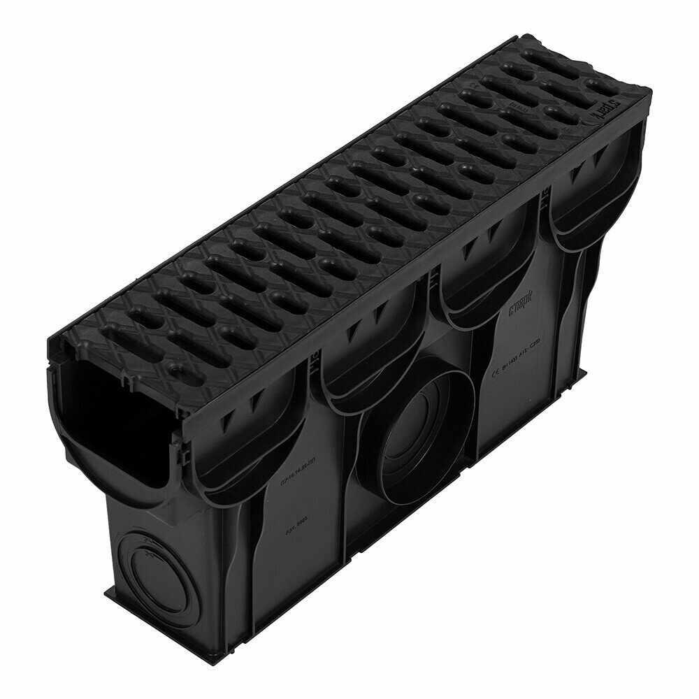 Пескоуловитель для лотка водоотводного пластиковый 500х133х250 мм Standartpark Spark 2/3 с пластиковой решеткой (888081) Standartpark 888081