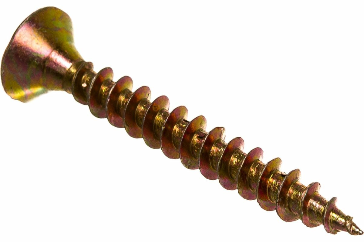 КЧ Шуруп 5,0x40мм желтый цинк, крепеж 100 шт для древесины и деревянных конструкций