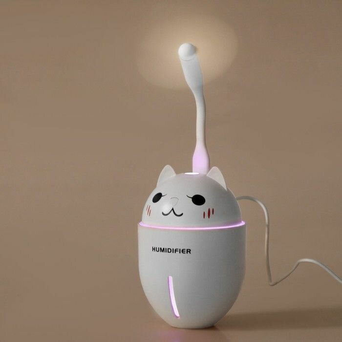 Увлажнитель воздуха Luazon Home Ультразвуковой, 400 мл, 2 Вт, портативный, серый