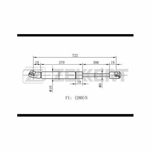 Амортизатор капота газовый для автомобиля Volkswagen, ZEKKERT GF-1120 (1 шт.)