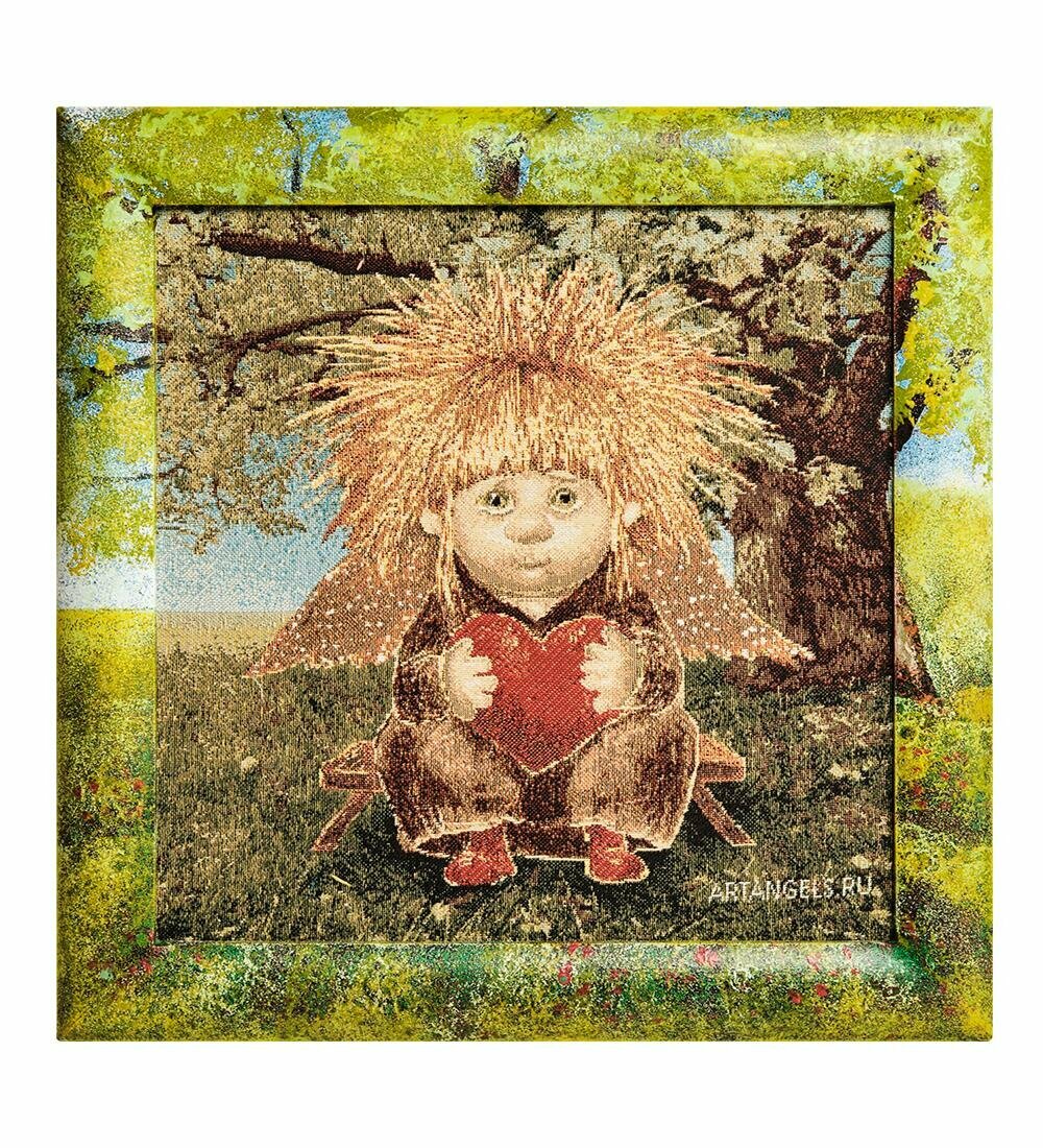 Гобелен в расписной раме Ангел любящего сердца 30х30 A2153717 Artangels, Гобелен, дерево