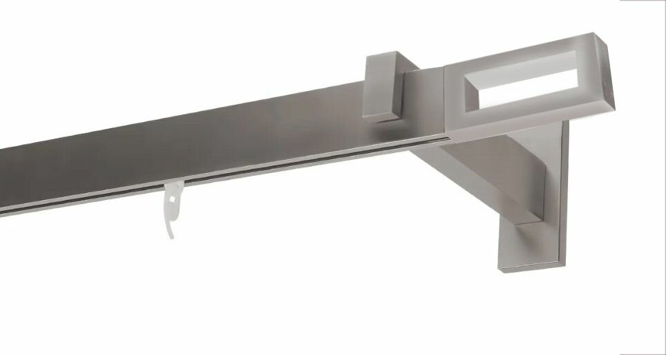 Техно карниз профильный однорядный сталь сатин наконечник симпл