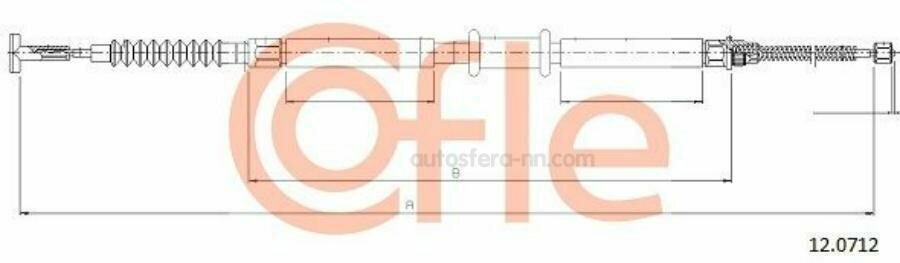 COFLE 92120712 Трос стояночного тормоза FIAT: PALIO/SIENA LH 04- 1501/1277 mm