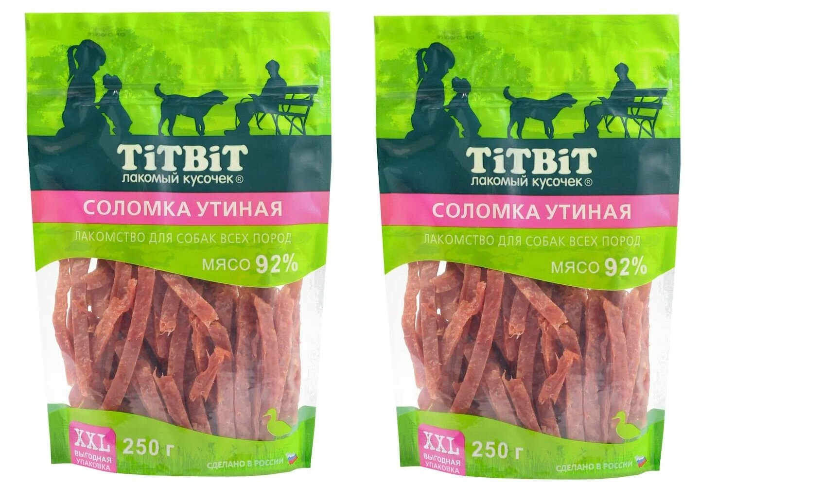 Titbit соломка утиная для собак, 250 г, 2 шт