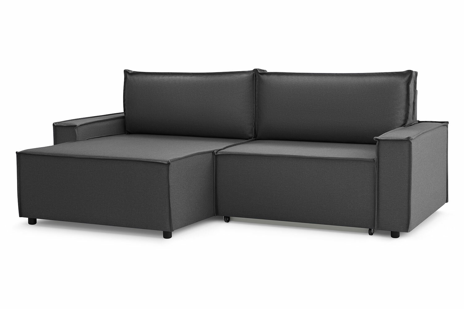 Угловой диван-кровать Hoff Дюссельдорф, рогожка, 238х85х142, с универсальным углом, цвет темно-серый