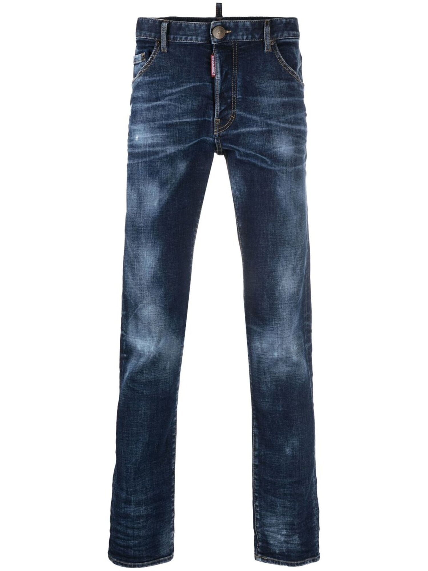 Джинсы Logo-patch straight-leg jeans 