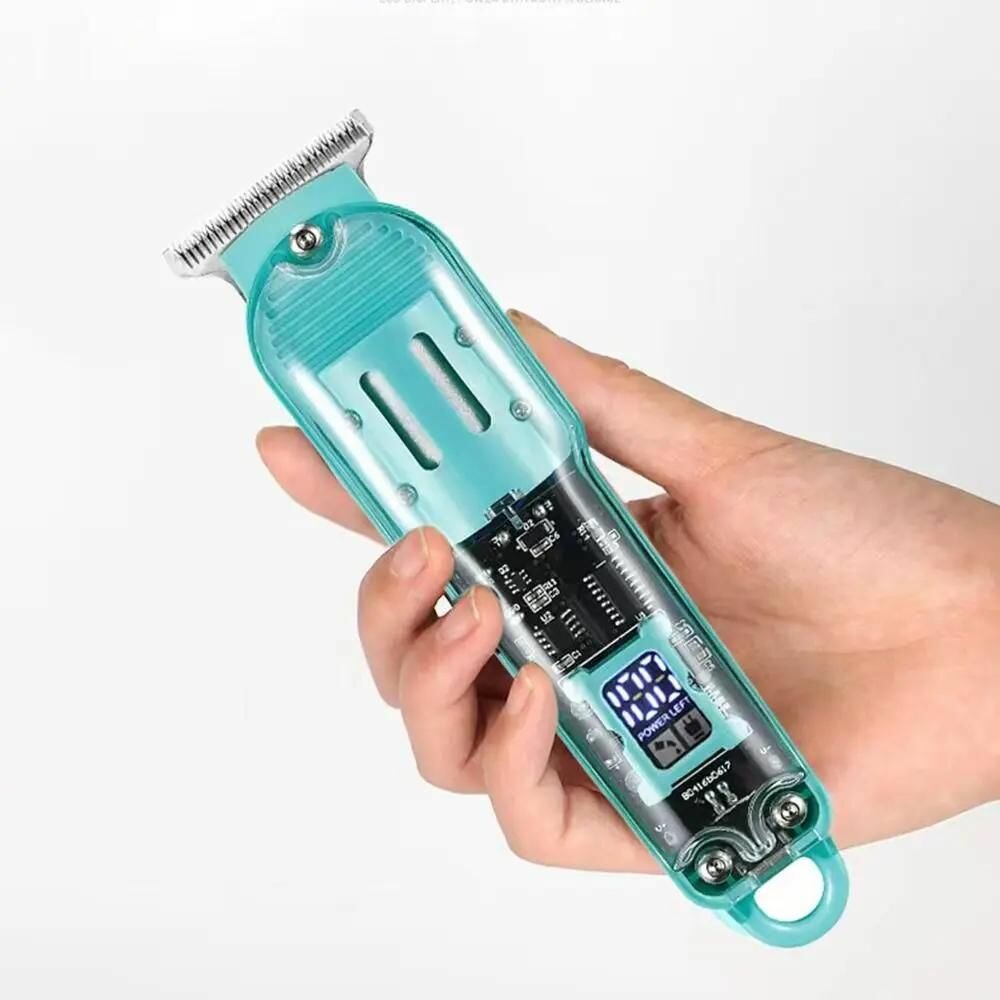 Водонепроницаемая машинка для стрижки волос и бороды Geemy , с прозрачной крышкой и ЖК дисплеем